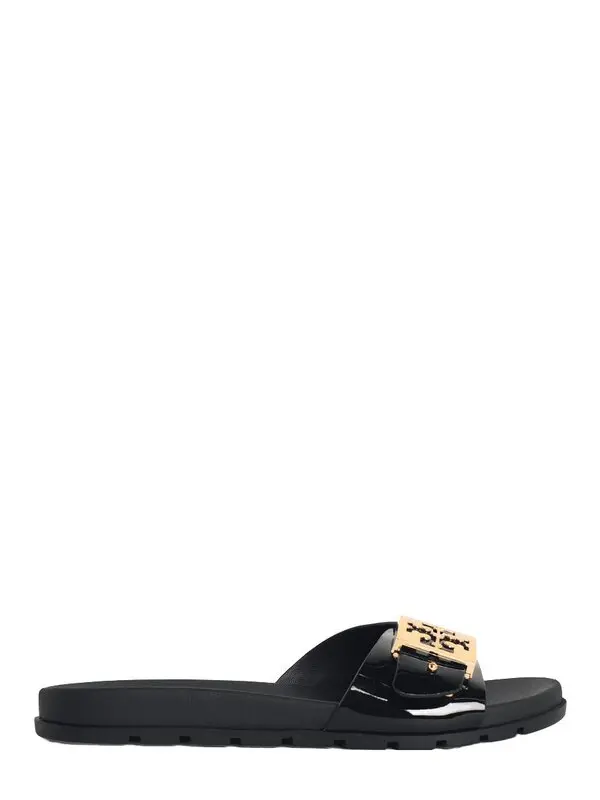 Tory Burch Patent Leather Slippers - Black