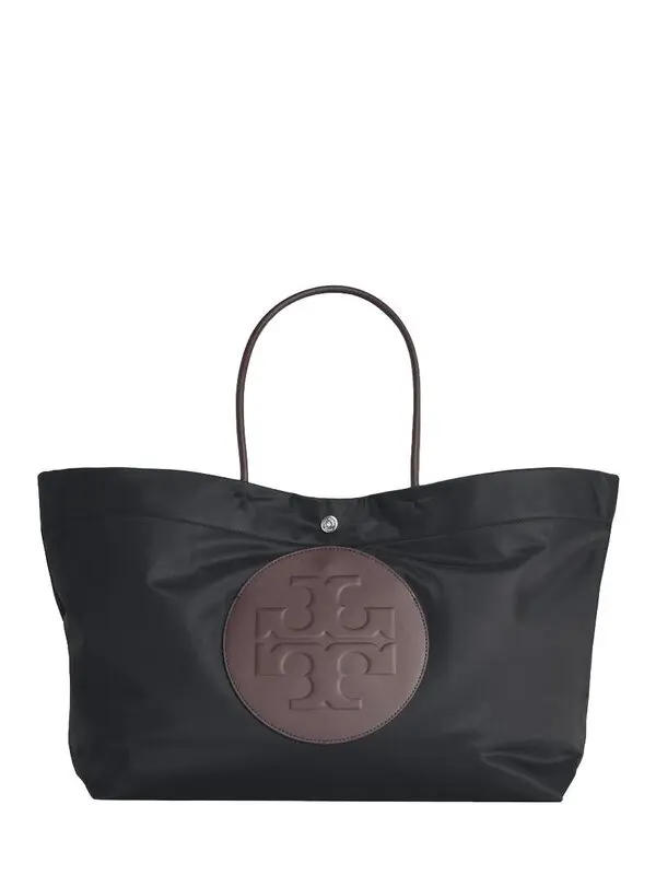 Tory Burch Large 'ella Twist' Polyamide Bag - Black