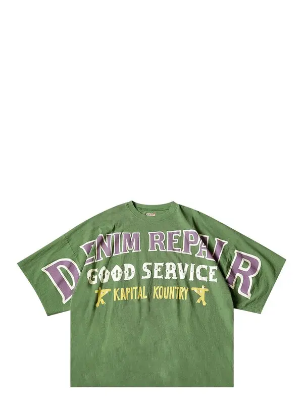 Kapital Denim Repair Huge Jersey T-shirt - Green