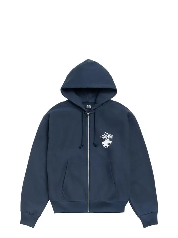 StÜssy Long Haul Zip Hoodie - Blue