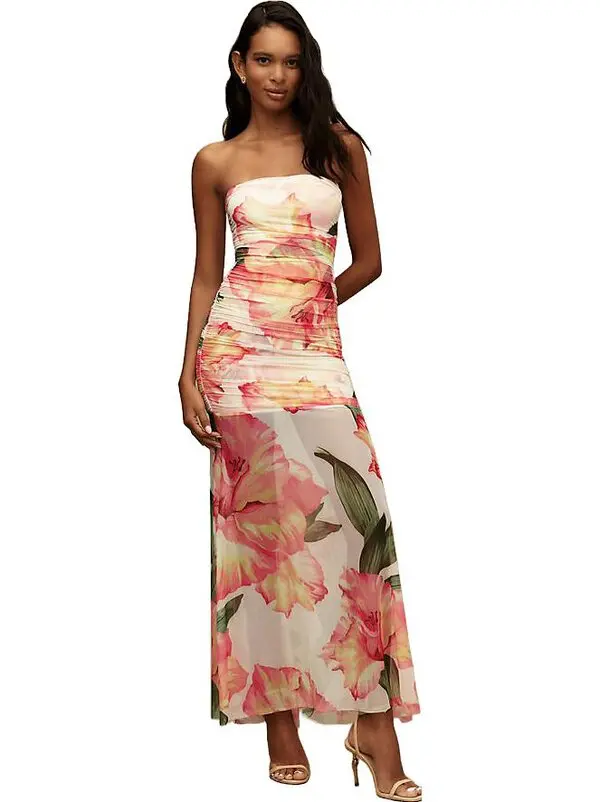 Amanda Uprichard Leo Strapless Maxi Dress - Pink