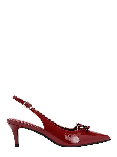 Carvela Positano Bow Patent-leather Kitten Heels - Red