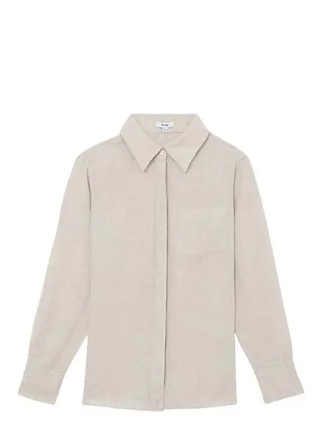 REISS Relaxed-fit Linen Shirt - Beige Neutral