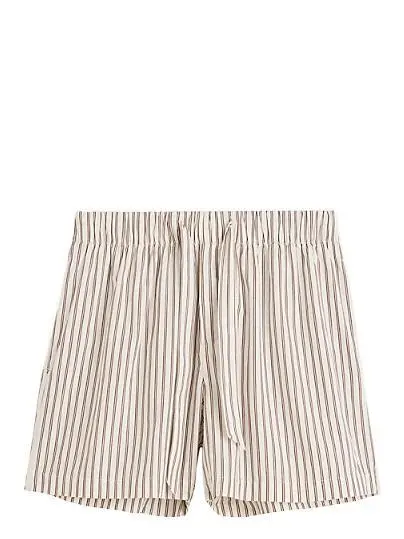 TEKLA Striped Cotton-poplin Shorts - Hopper Stripes