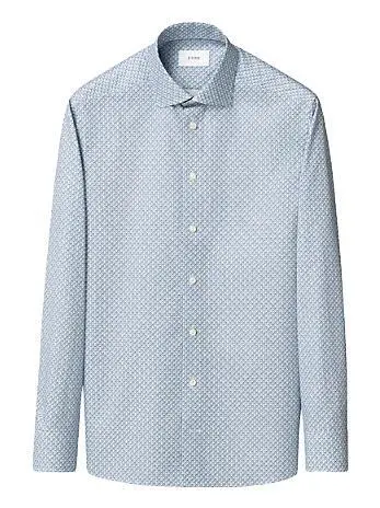 Eton Signature Twill Motif Contemporary-fit Cotton Shirt - Light Blue