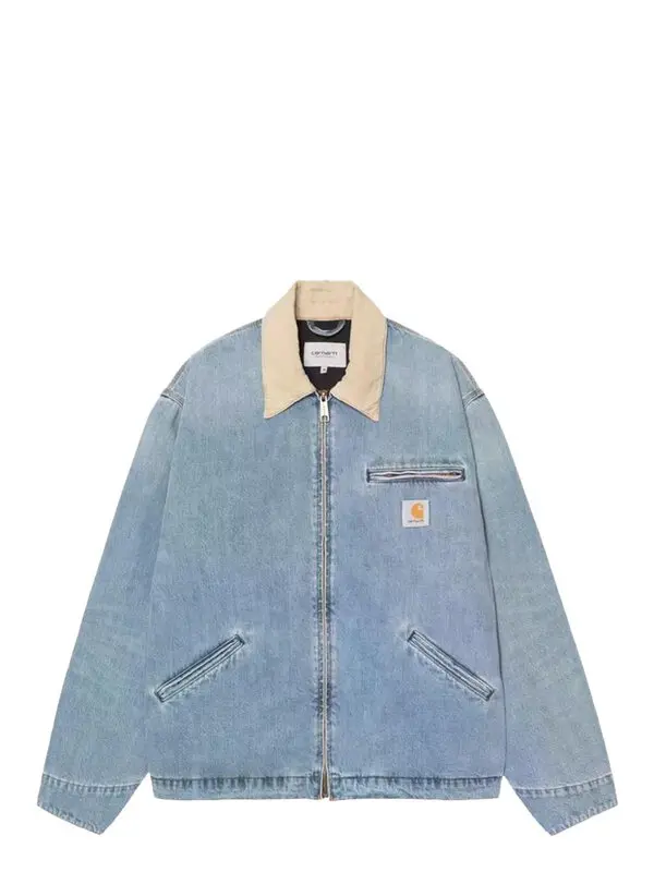 Carhartt Work In Progress Zipped Denim Jacket With Chest Pocket - Blue