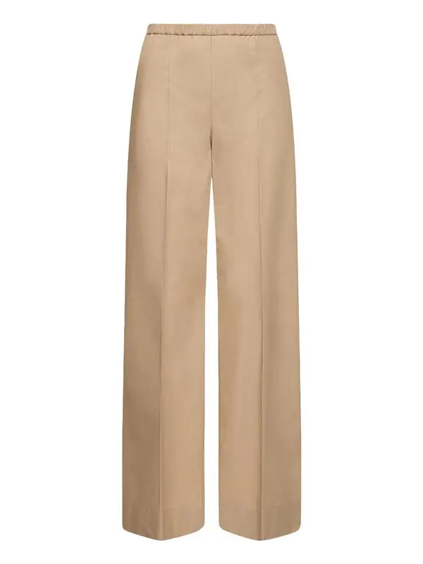 Moncler Cotton Poplin Relaxed Pants - Beige