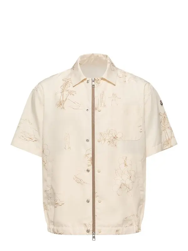Moncler Surf Print Short Sleeve Shirt - White