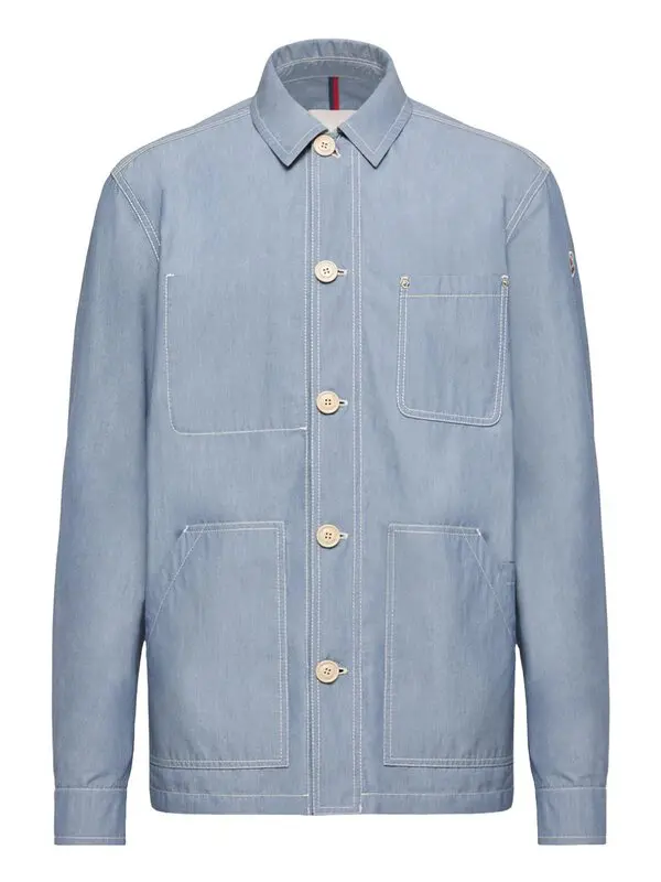 Moncler Elorn Chambray Shirt Jacket - Blue