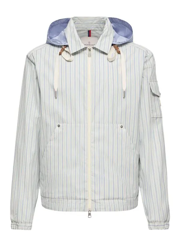Moncler Havas Striped Poplin Shirt Jacket - Blue