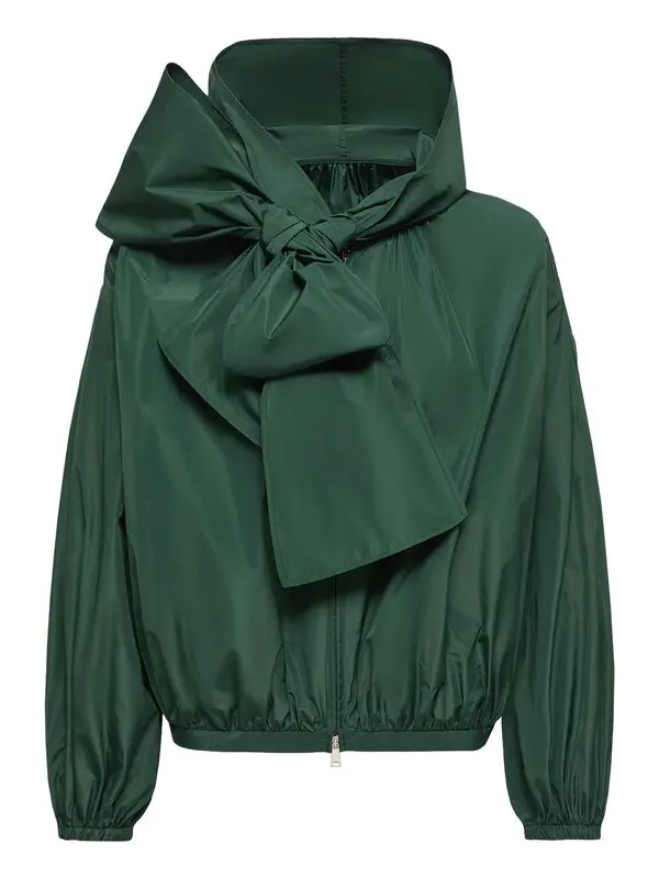 Moncler Pecher Taffeta Hooded Jacket - Green