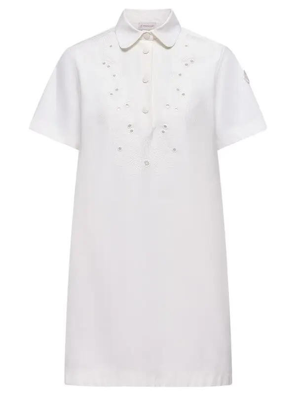 Moncler Embroidered Shirt Dress - White