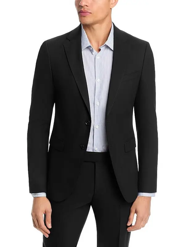 BOSS Suit Jacket Textured Reymond Extra Slim Fit Performance Wool - Black