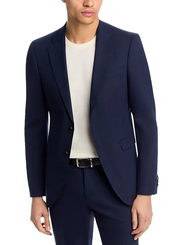 BOSS Suit Jacket Textured Reymond Extra Slim Fit Performance Wool - Dark Blue