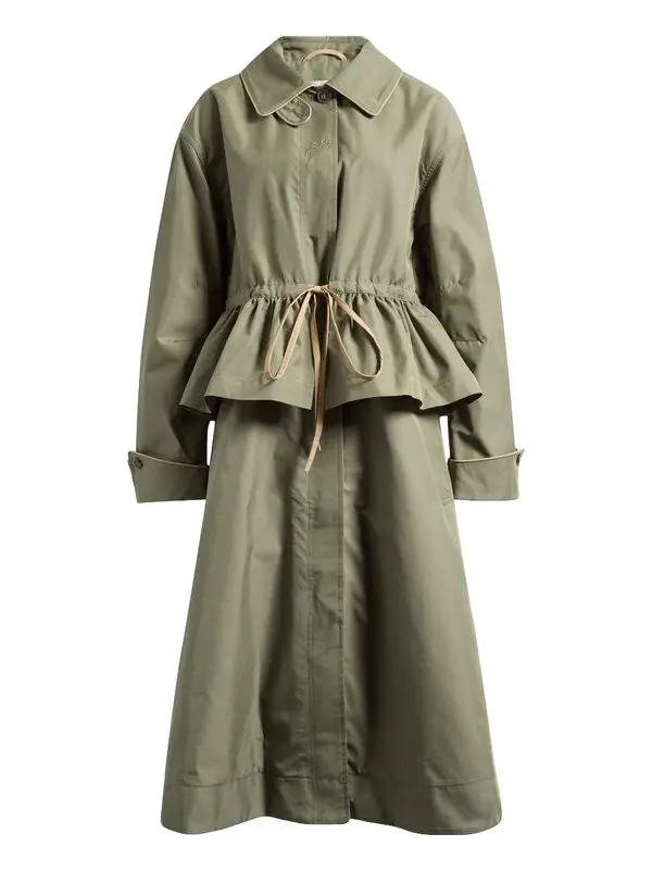 DAMSON MADDER Myrtle Water Repellent Convertible Trench Coat - Sage