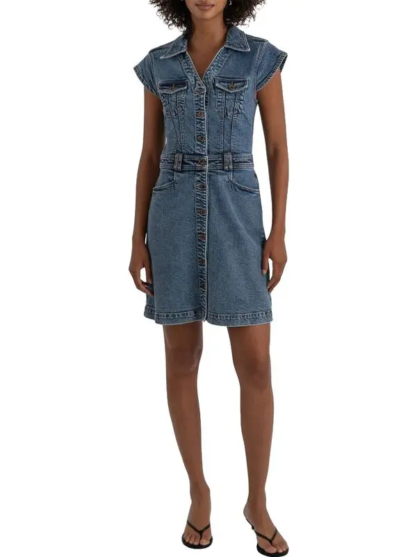 Kut From The Kloth Button-up Denim Shirt Dress - Smiling