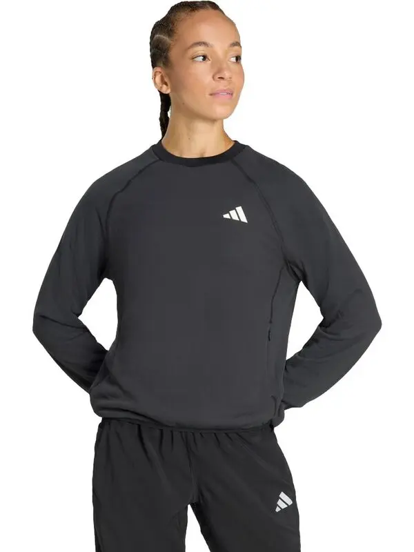 Adidas Adi365 Fuzzy Knit Crew Neck Top - Black