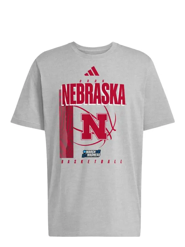 Adidas Nebraska Huskers March Madness T-shirt - Medium Grey Heather / Multi