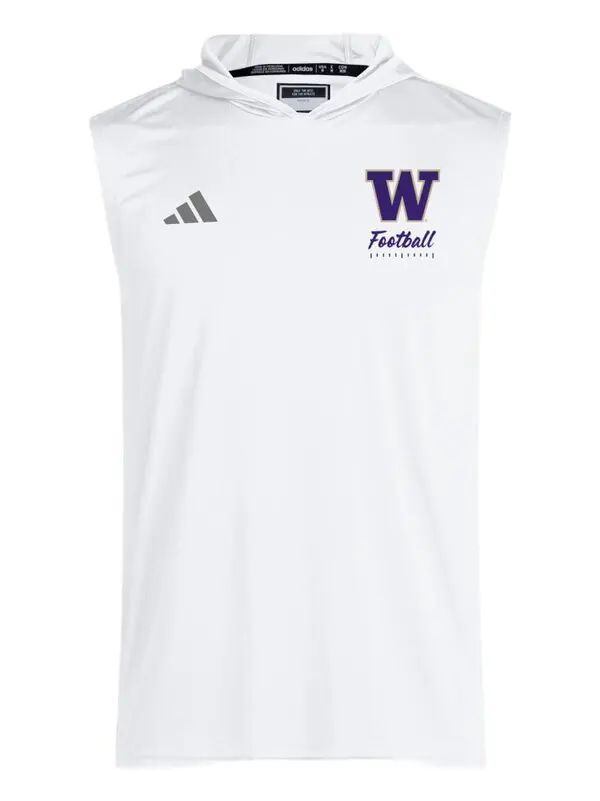 Adidas Washington Huskies D4t Sleeveless Hoodie - White / Team Grey Four / Ncaa-wtn-707