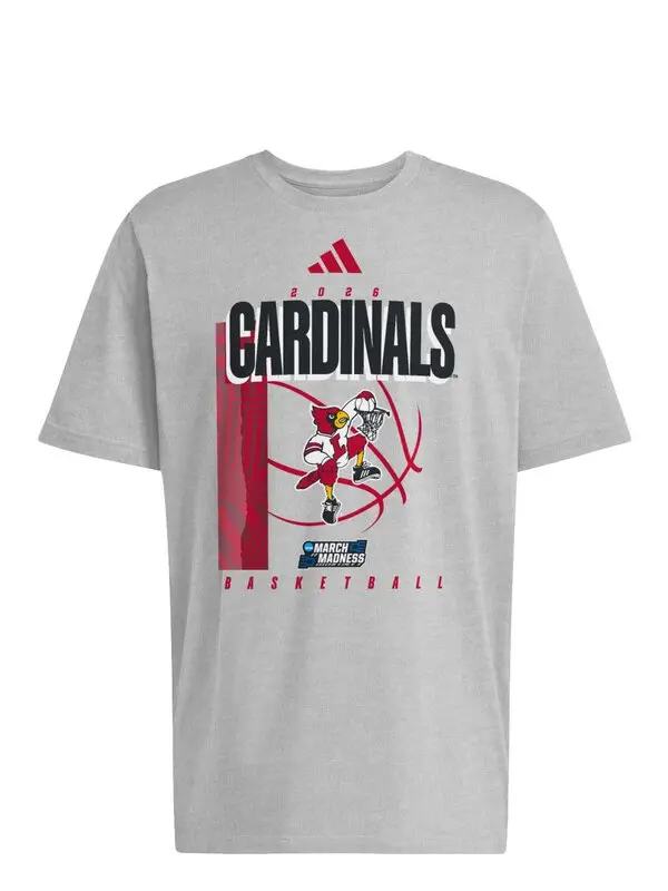 Adidas Louisville Cardinals March Madness T-shirt - Medium Grey Heather / Multi