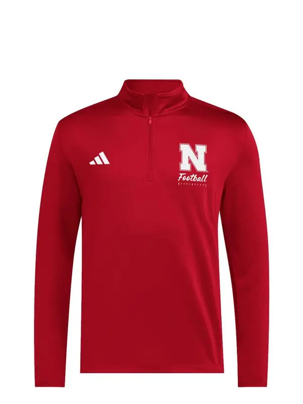 Adidas Nebraska Cornhuskers Football Performance 1/2 Zip Jacket - Team Power Red / Multi