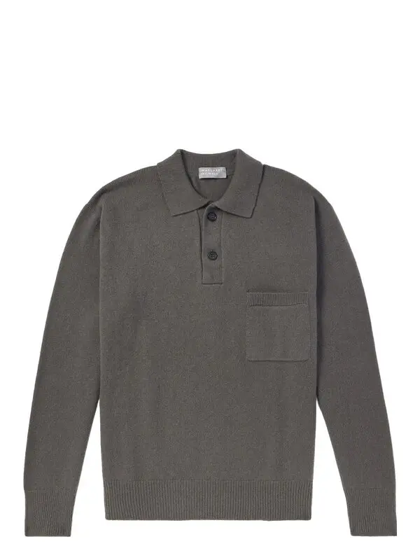 MARGARET HOWELL Merino Wool And Cashmere-blend Polo Sweater - Brown