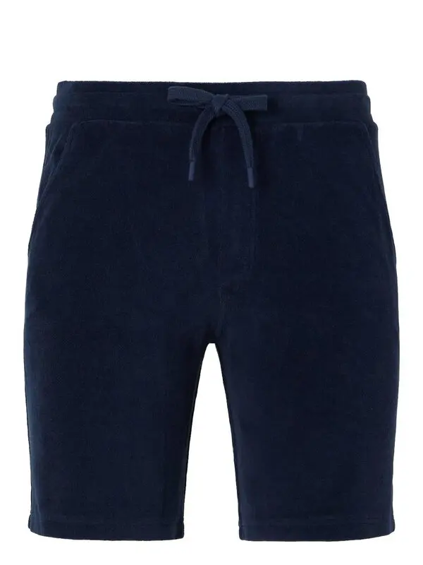Altea Straight-leg Cotton-terry Bermuda Shorts - Blue