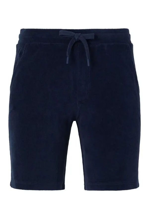 Altea Straight-leg Cotton-terry Bermuda Shorts - Navy