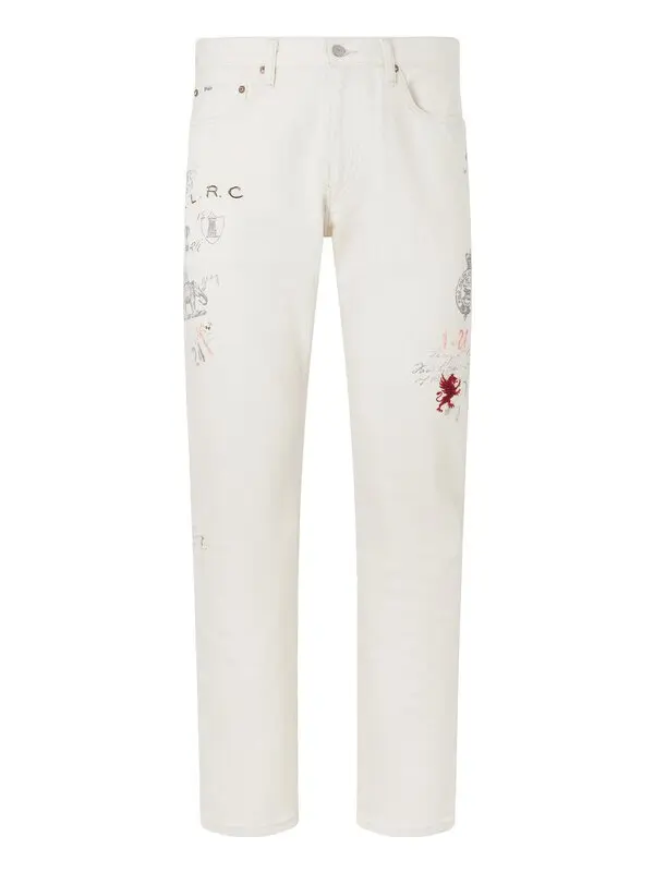 Polo Ralph Lauren Straight-leg Printed Cotton-twill Trousers - White