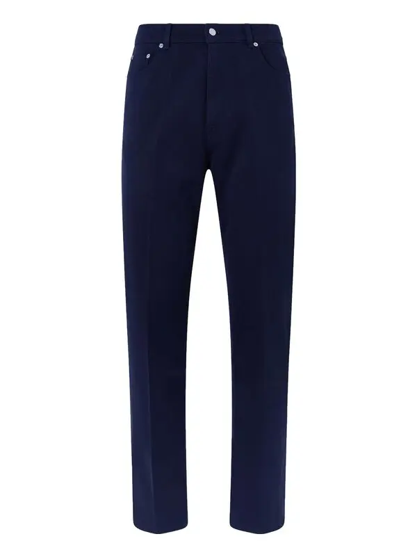 Dunhill Tapered Cotton-blend Twill Trousers - Blue