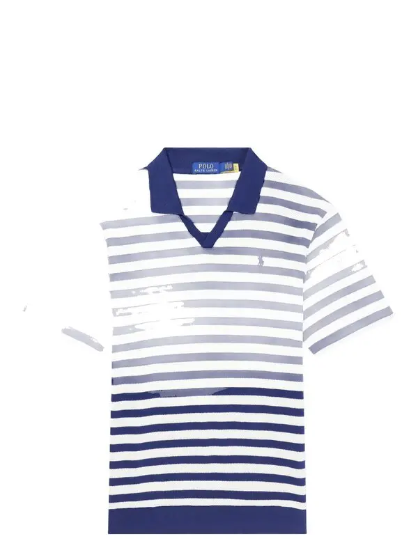 Polo Ralph Lauren Logo-embroidered Striped Cotton Polo Shirt - Blue