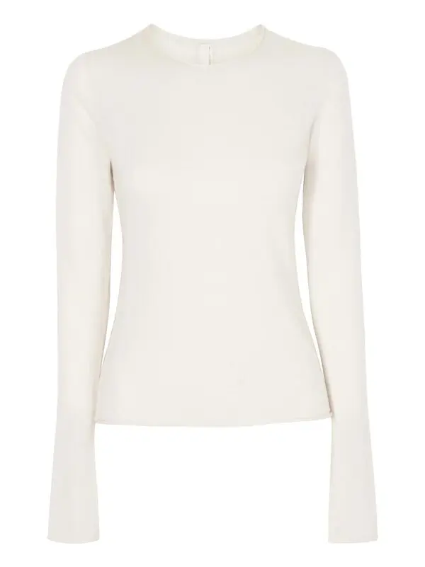 SKIMS Long Sleeve Cashmere Top - Ivory