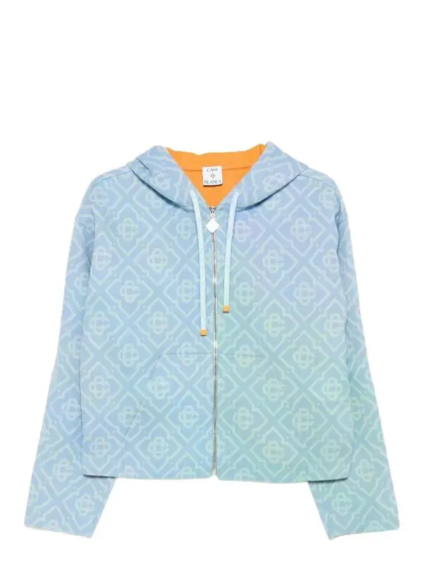Casablanca Monogram Hooded Jacket - Blue