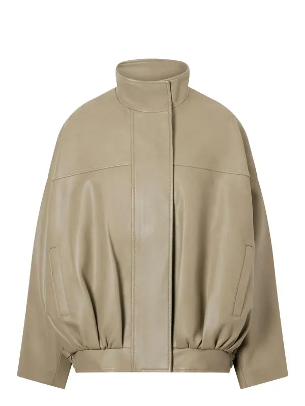 THE FRANKIE SHOP Veren Bomber Jacket - Gray Green