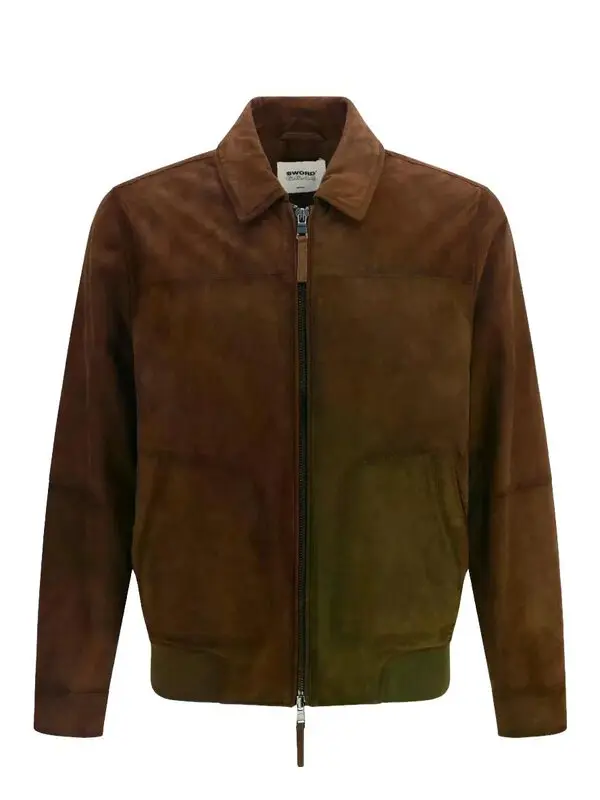 SWORD 6644 Zip Suede Jacket - Brown