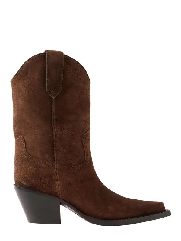 Paris Texas Dakota Suede Ankle Boots - Chocolate