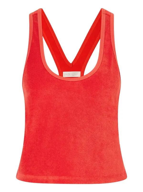 Suzie Kondi Tia Cotton-blend Terry Tank Top - Red
