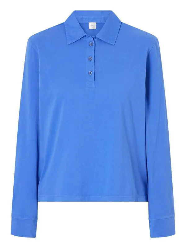 LESET Margo Cotton-jersey Polo Shirt - Blue