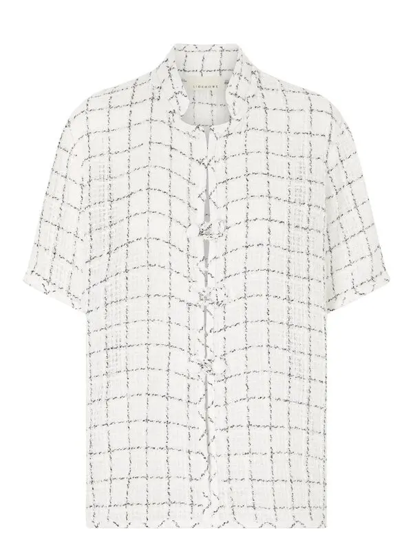 LIBEROWE Hetty Cotton-blend Tweed Shirt - White
