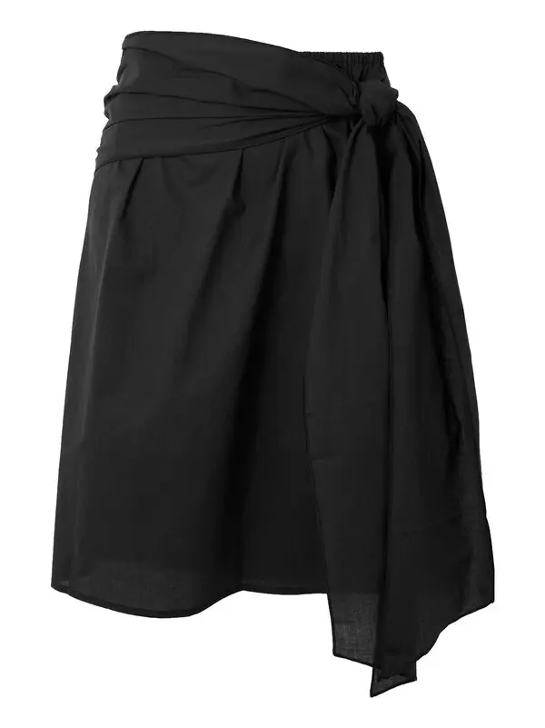 DEIJI STUDIOS Tie-detailed Organic Cotton-voile Midi Skirt - Black