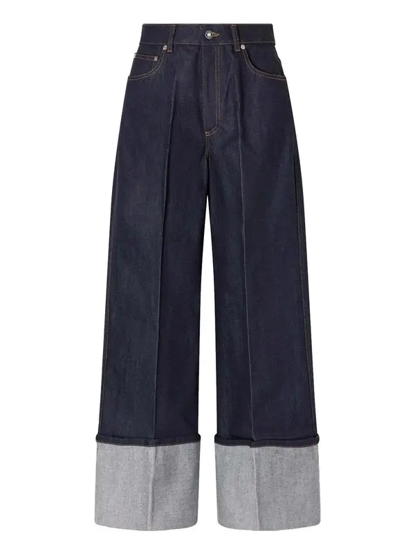 Givenchy Creased Wide-leg Denim Jeans - Blue