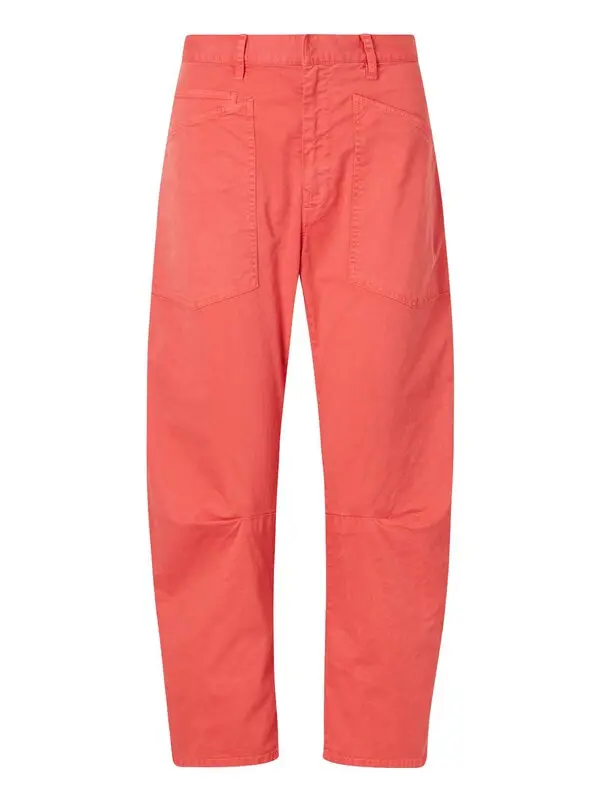 NILI LOTAN Shon Cotton-blend Twill Tape Pants - Red