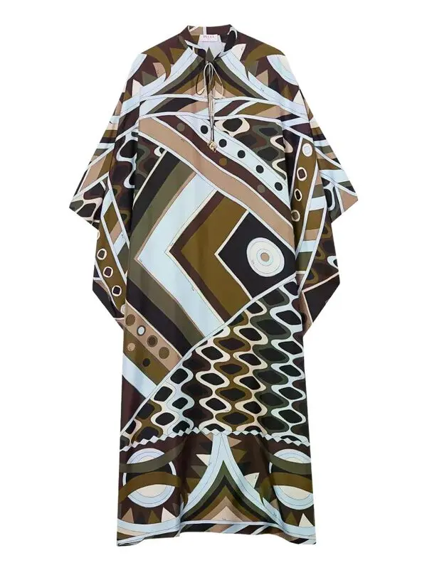 Emilio Pucci Vivara-print Silk Kaftan - Brown