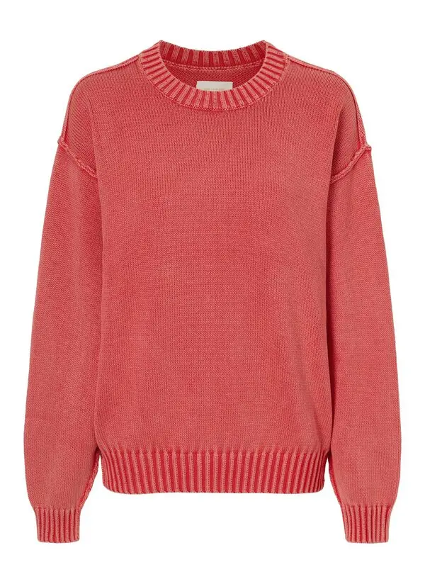 Aimé Leon Dore Inside Out Crewneck Cotton Sweater - Red