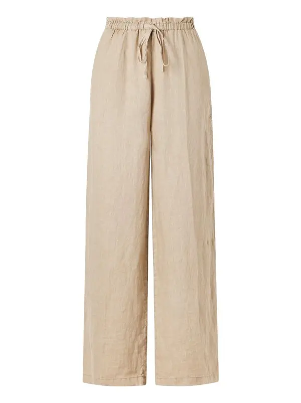JAMES PERSE Linen Straight-leg Pants - Neutrals