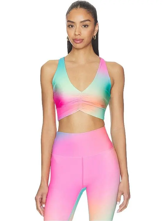 Beach Riot Mindy Sports Bra In Pink,blue - Strawberry