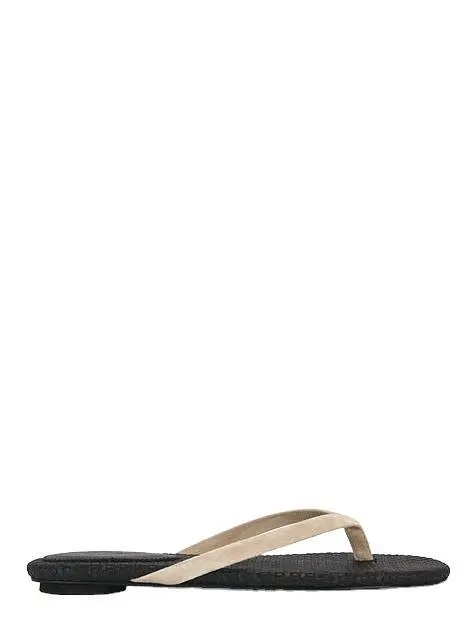 ST. AGNI Suede Woven Flip Flop - Rock