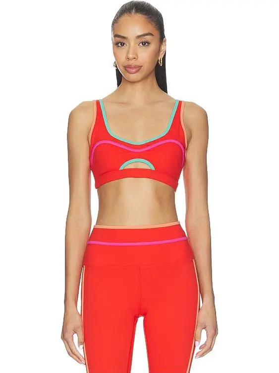 Beach Riot Moxie Sports Bra In Red - Strawberry