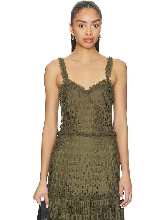 Ulla Johnson Francoise Lace Tank Top - Pine