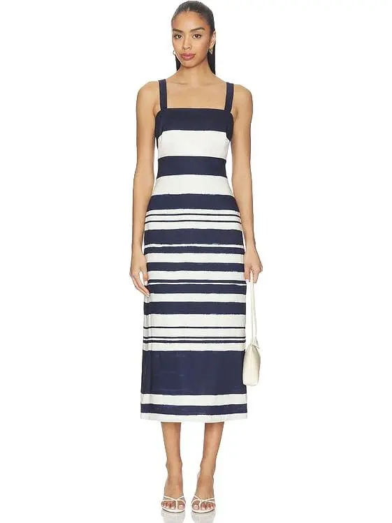 Veronica Beard Ella Striped Dress - Navy & Dove